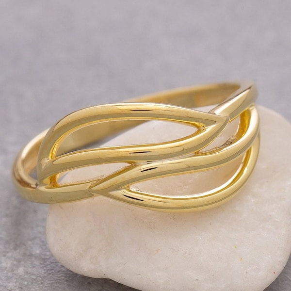 Gold Leaf Ring - Etsy