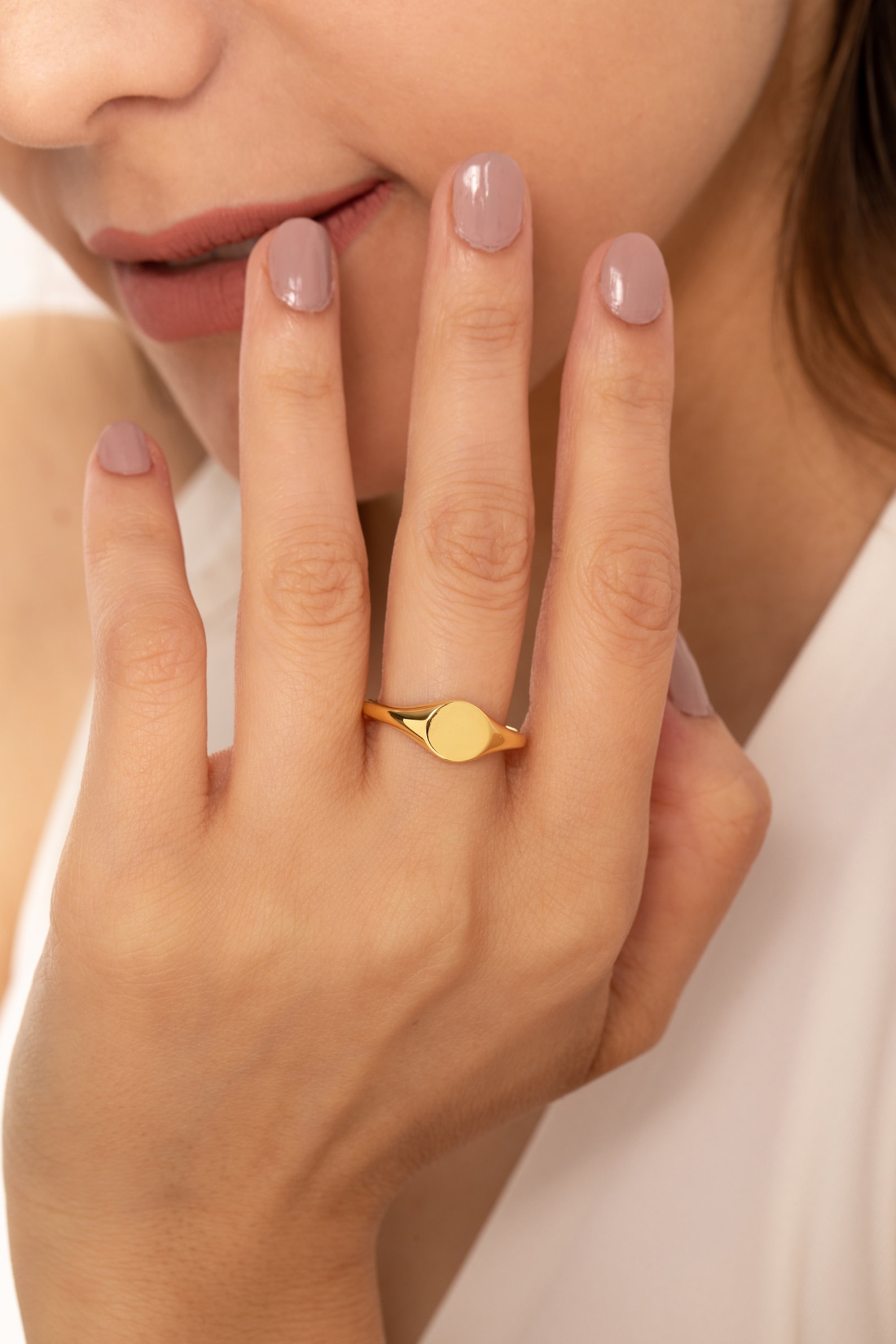 14K Solid Gold Signet Ring Sterling Silver Signet Ring - Etsy