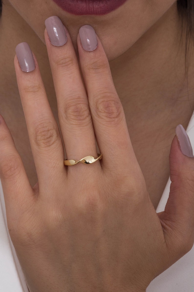 14K Solid Gold Mobius Ring 925 Sterling Silver Mobius Ring - Etsy