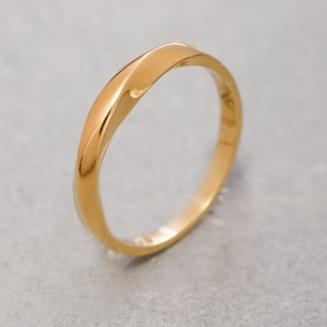 14K Solid Gold Mobius Ring, 925 Sterling Silver Mobius Ring, Gold ...