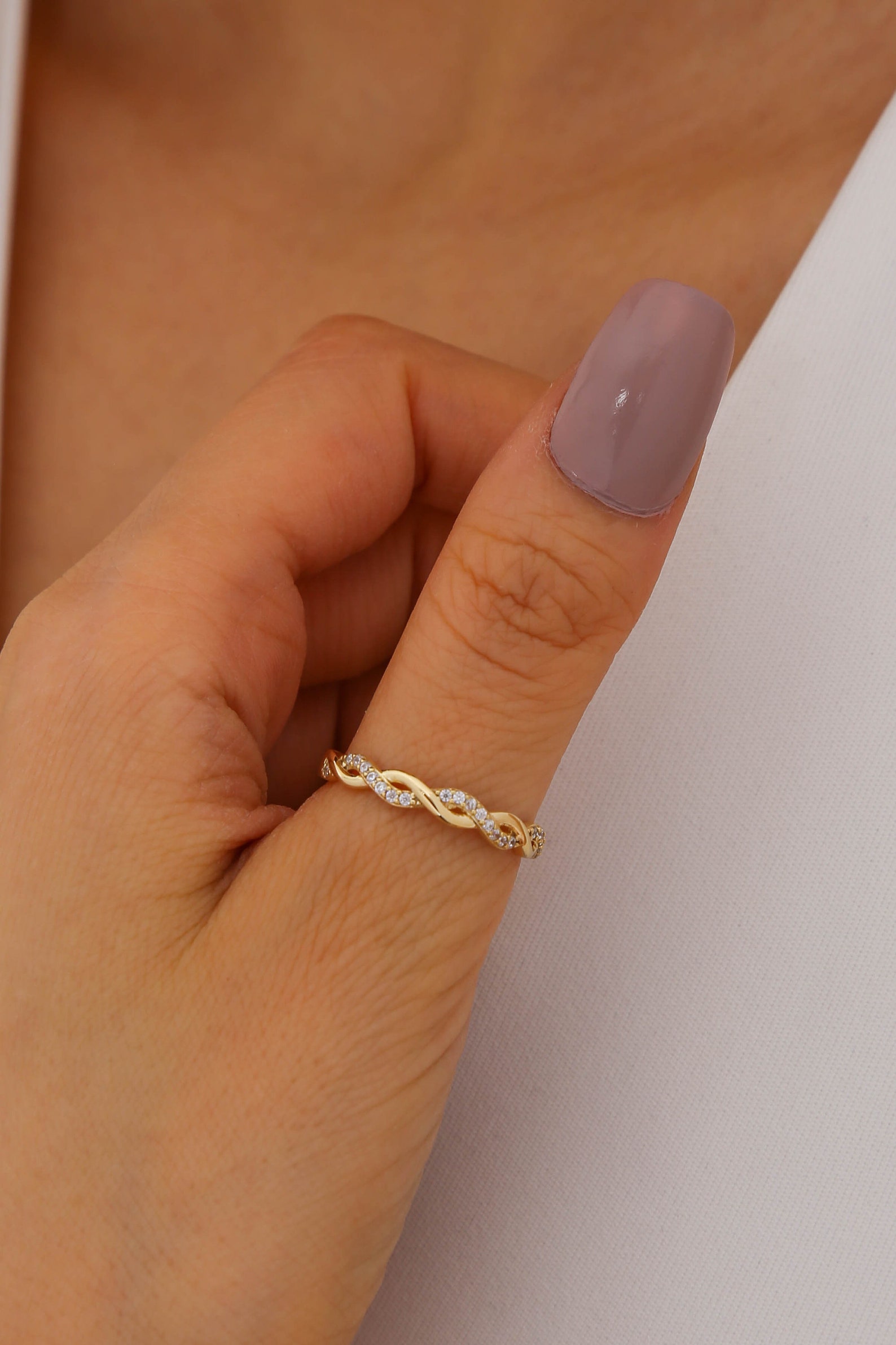 14K Solid Gold Braid Ring 925 Sterling Silver Braid Ring - Etsy