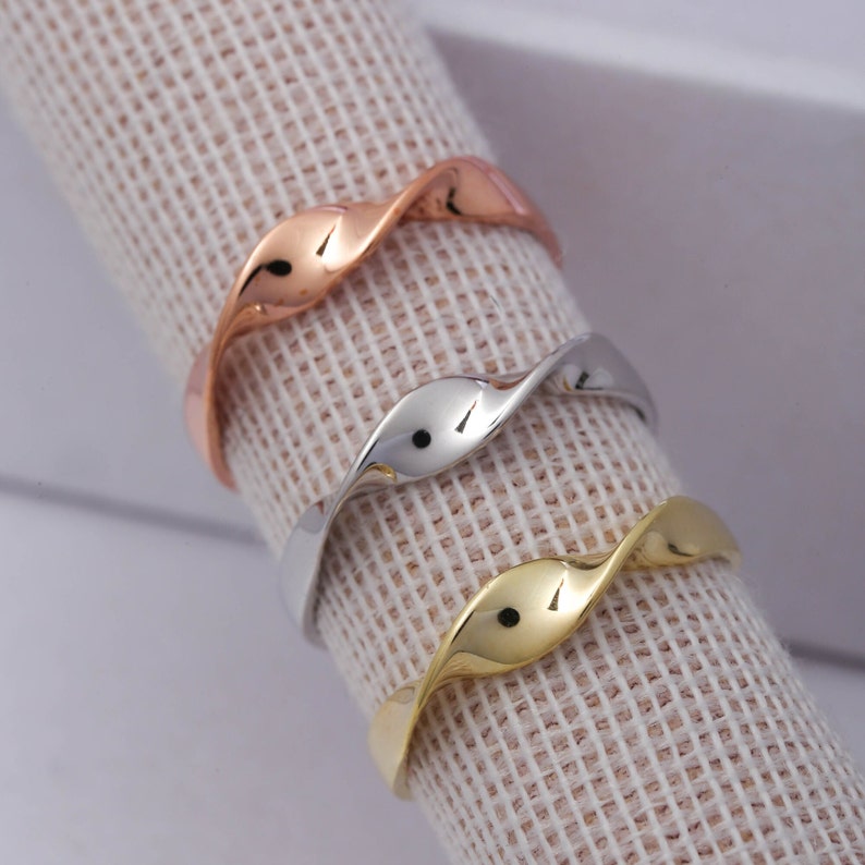 14K Solid Gold Mobius Ring 925 Sterling Silver Mobius Ring - Etsy