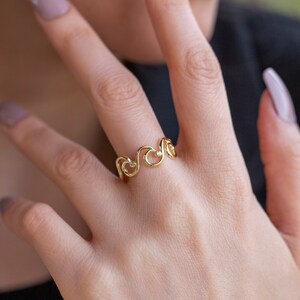 14K Solid Gold Wave Ring, Sterling Silver Wave Ring, Ocean Wave Ring ...