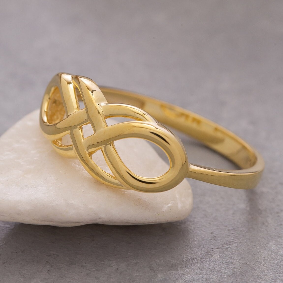 14K Solid Gold Infinity Ring 925 Sterling Silver Infinity - Etsy