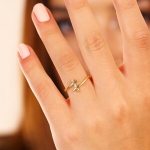 Elegant Cross Ring, 14K Solid Gold Cross Ring, 925 Sterling Silver ...