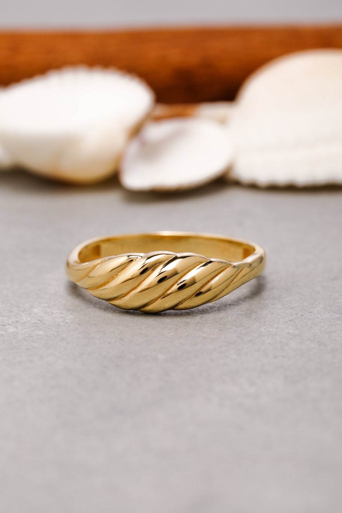 14K Solid Gold Tiny Croissant Ring 925 Sterling Silver Tiny - Etsy