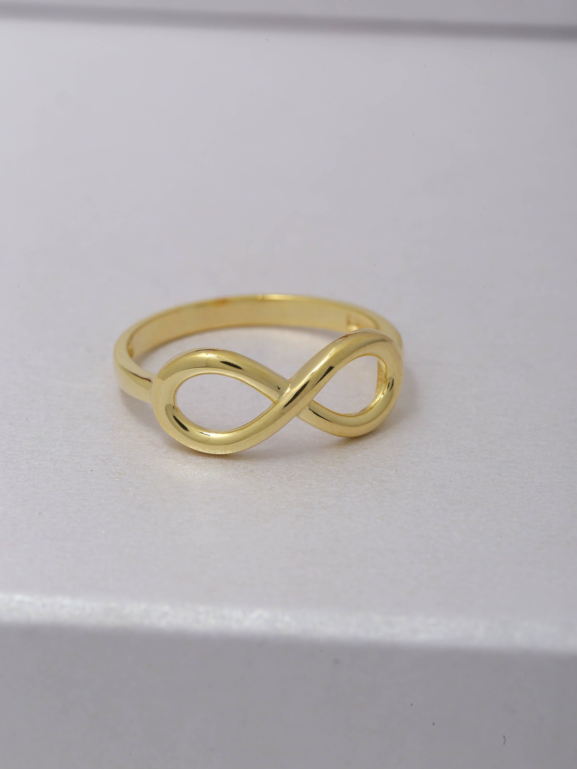 14K Solid Gold Infinity Ring, 925 Sterling Silver Infinity Ring ...