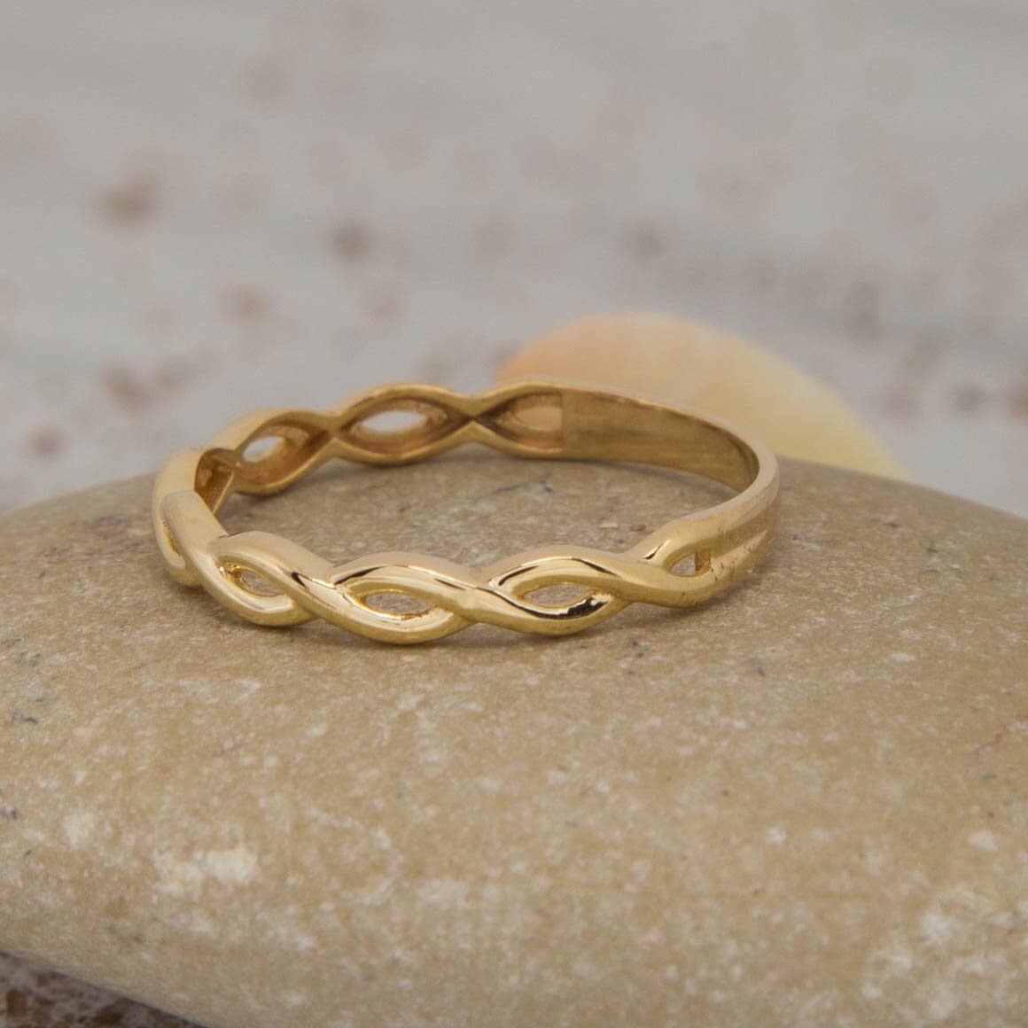 14K Solid Gold Braid Ring 925 Sterling Silver Braid Ring - Etsy