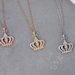 14K Solid Gold Cross Crown Necklace, 925 Silver Cross Crown Necklace ...