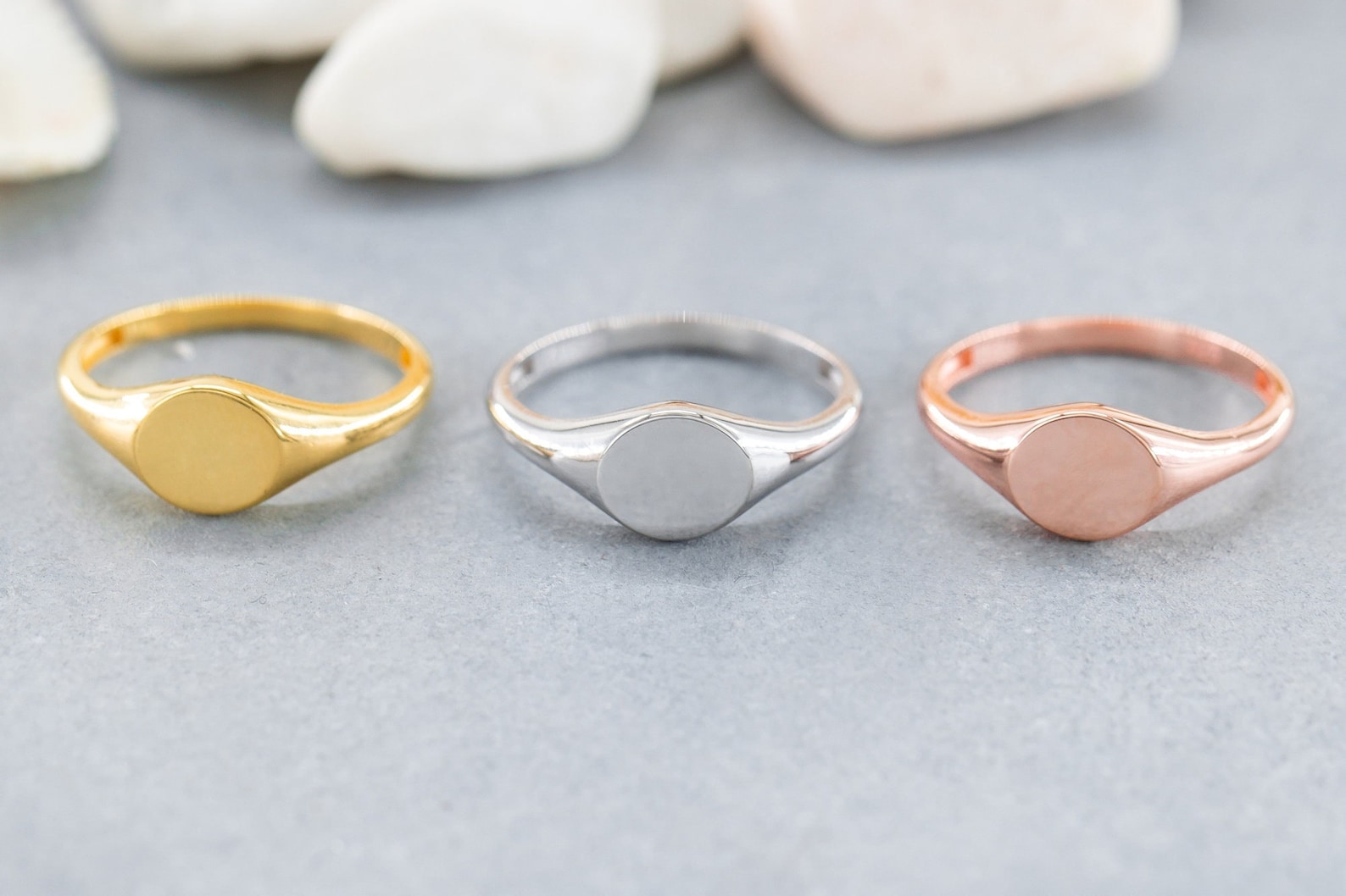 14K Solid Gold Signet Ring Sterling Silver Signet Ring - Etsy