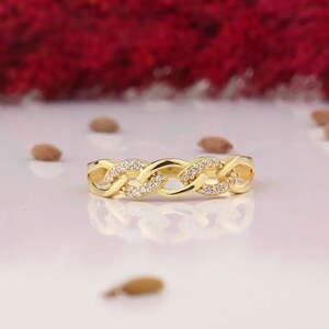 14K Solid Gold Braid Ring, 925 Sterling Silver Braid Ring, Infinity ...