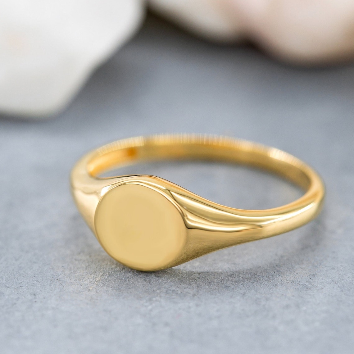 14K Solid Gold Signet Ring Sterling Silver Signet Ring - Etsy