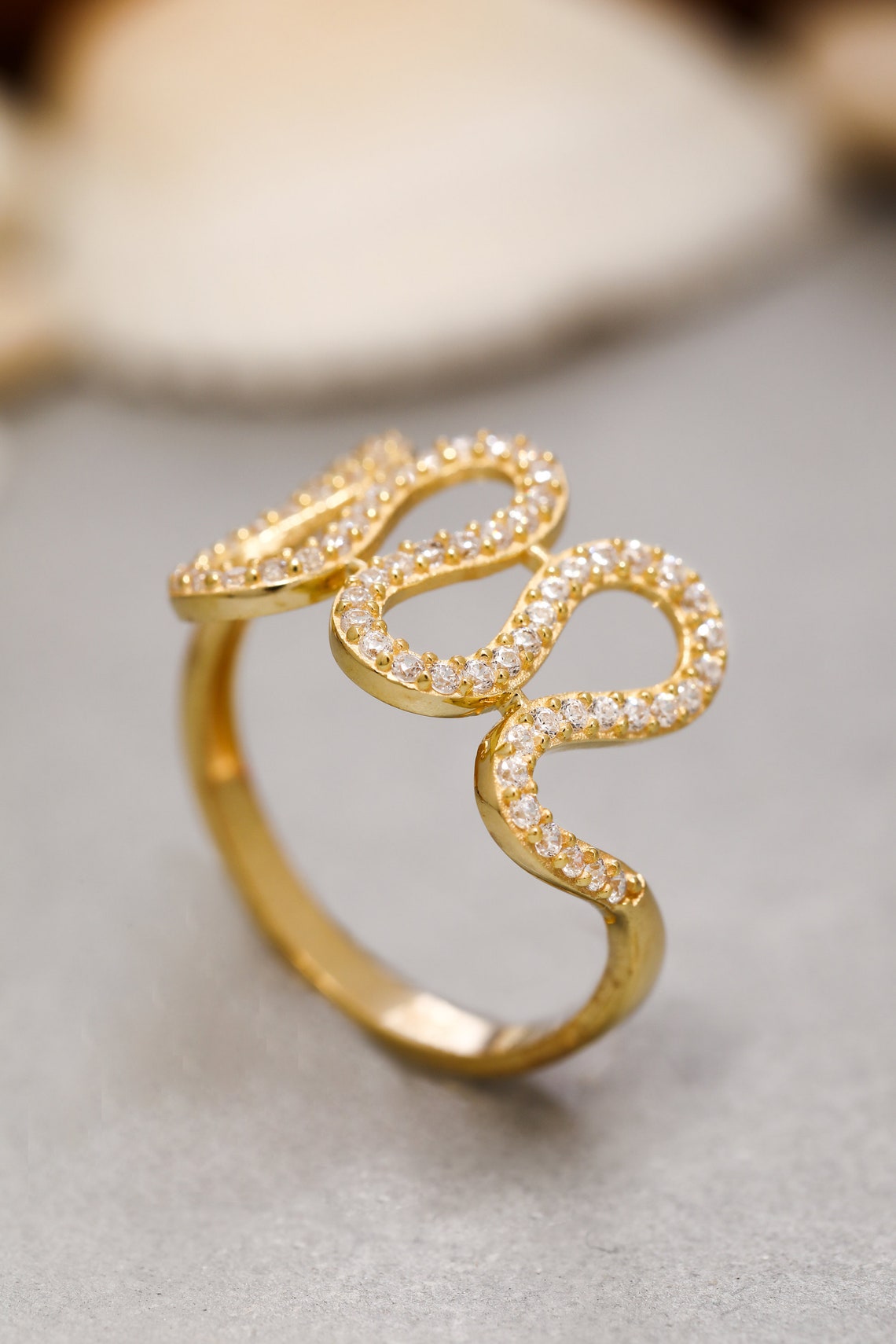 14K Solid Gold Zig Zag Ring 925 Sterling Silver Zig Zag Ring - Etsy