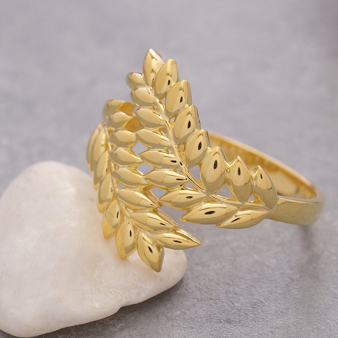Olive Leaf Ring 14K Solid Gold 925 Sterling Silver Olive - Etsy