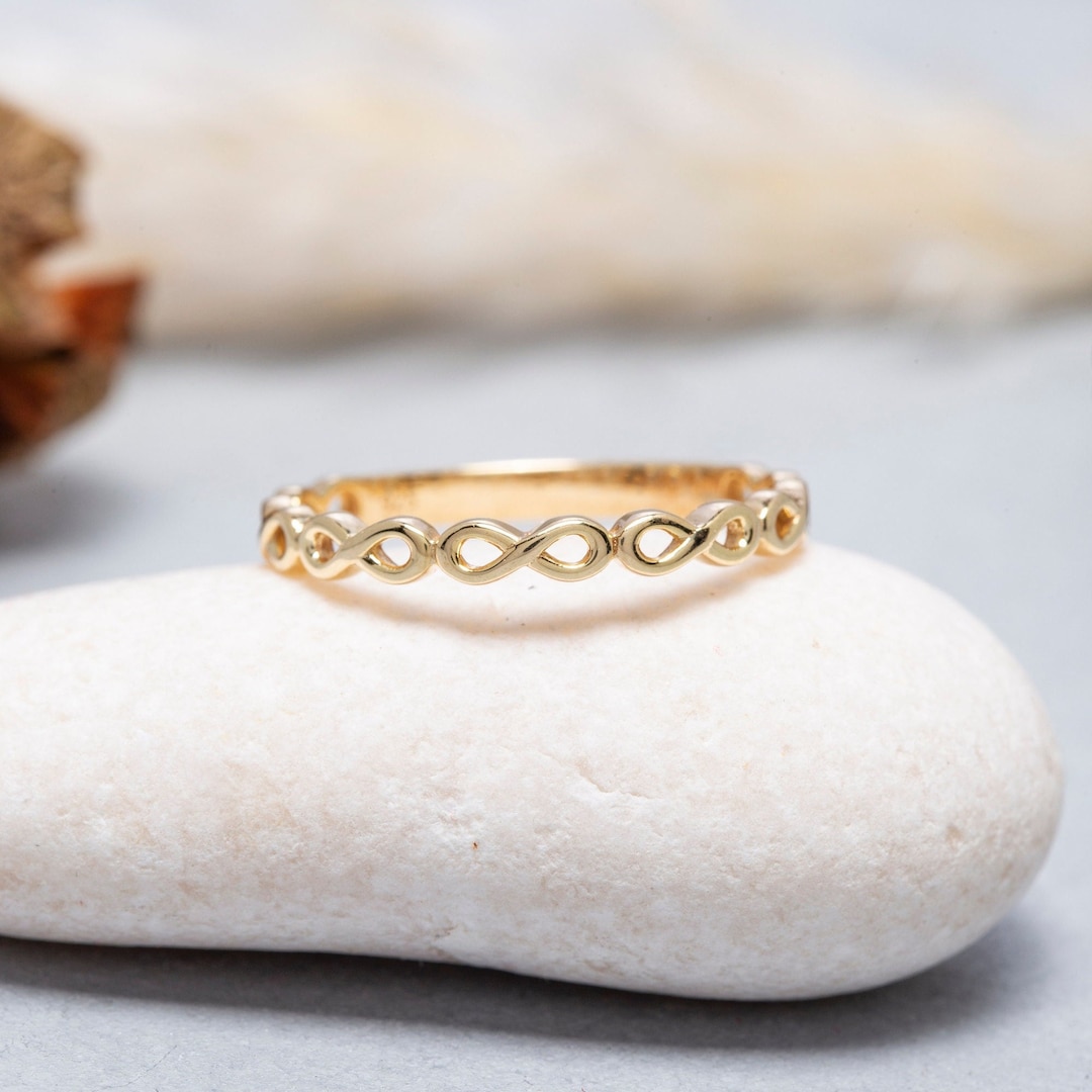 14K Solid Gold Infinity Ring, Sterling Silver Infinity Ring, Infinity ...