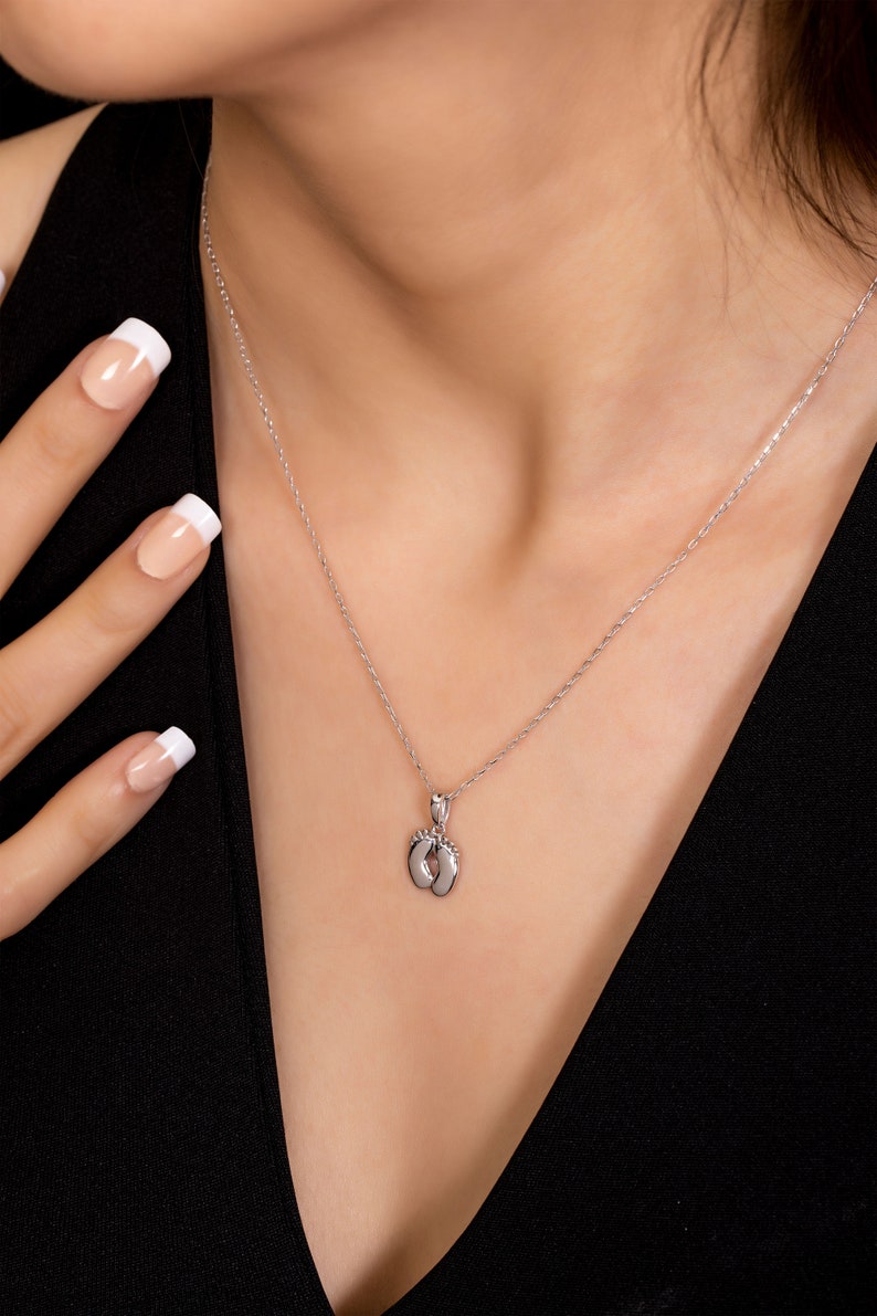 14K Solid Gold Baby Foot Necklace Silver Baby Foot Necklace - Etsy