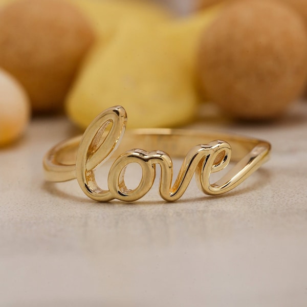 Gold Love Ring - Etsy