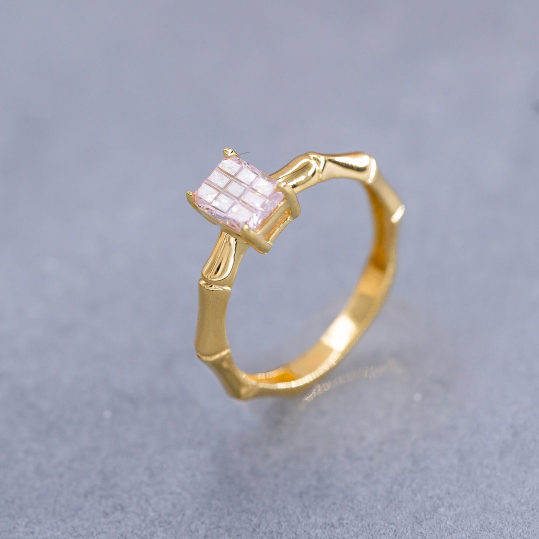 14K Solid Gold Bamboo Ring Sterling Silver Bamboo Ring - Etsy