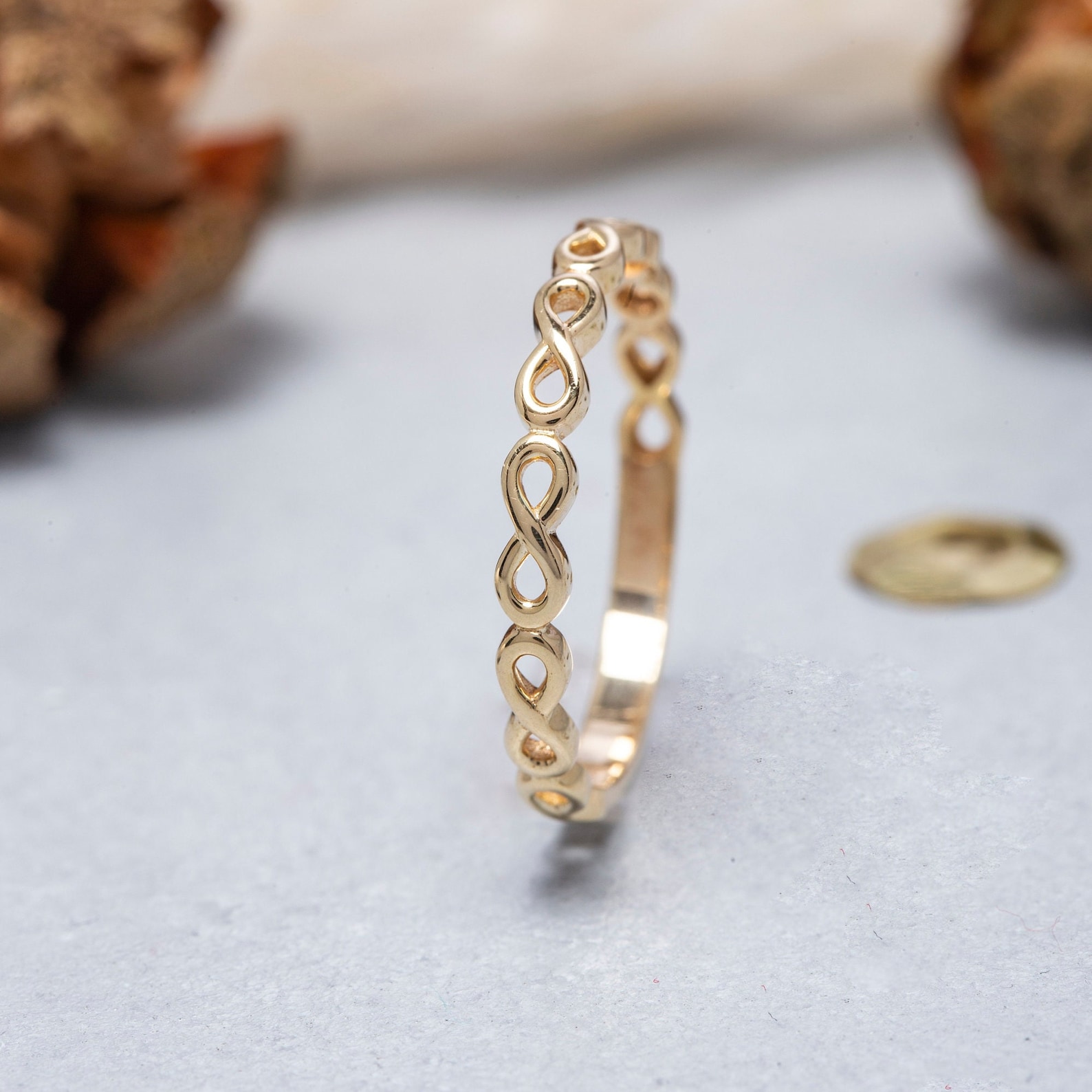 14K Solid Gold Infinity Ring Sterling Silver Infinity Ring - Etsy