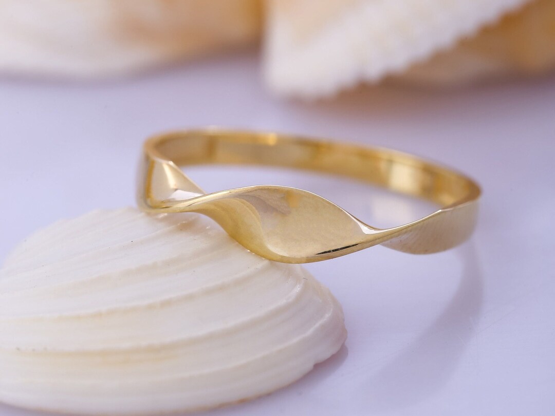 14K Solid Gold Mobius Ring, 925 Sterling Silver Mobius Ring, Mobius ...