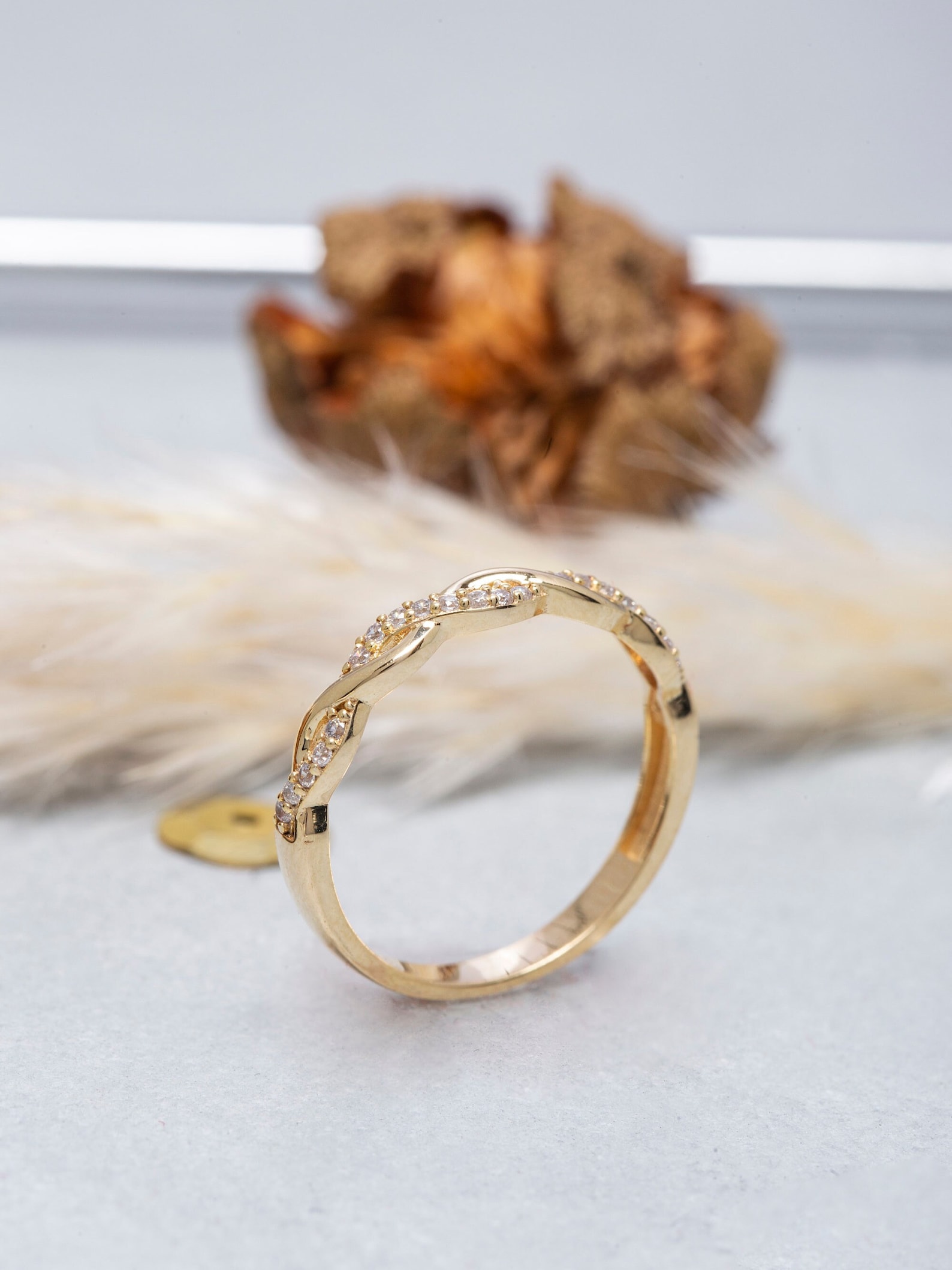 14K Solid Gold Braid Ring 925 Sterling Silver Braid Ring - Etsy