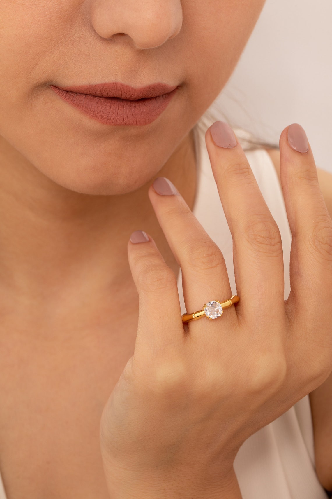 14K Solid Gold Bamboo Ring 925 Sterling Silver Bamboo Ring - Etsy