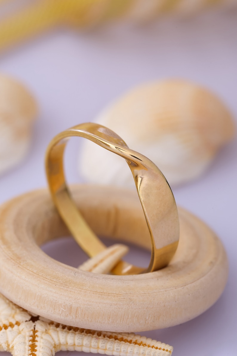 14K Solid Gold Mobius Ring 925 Sterling Silver Mobius Ring - Etsy