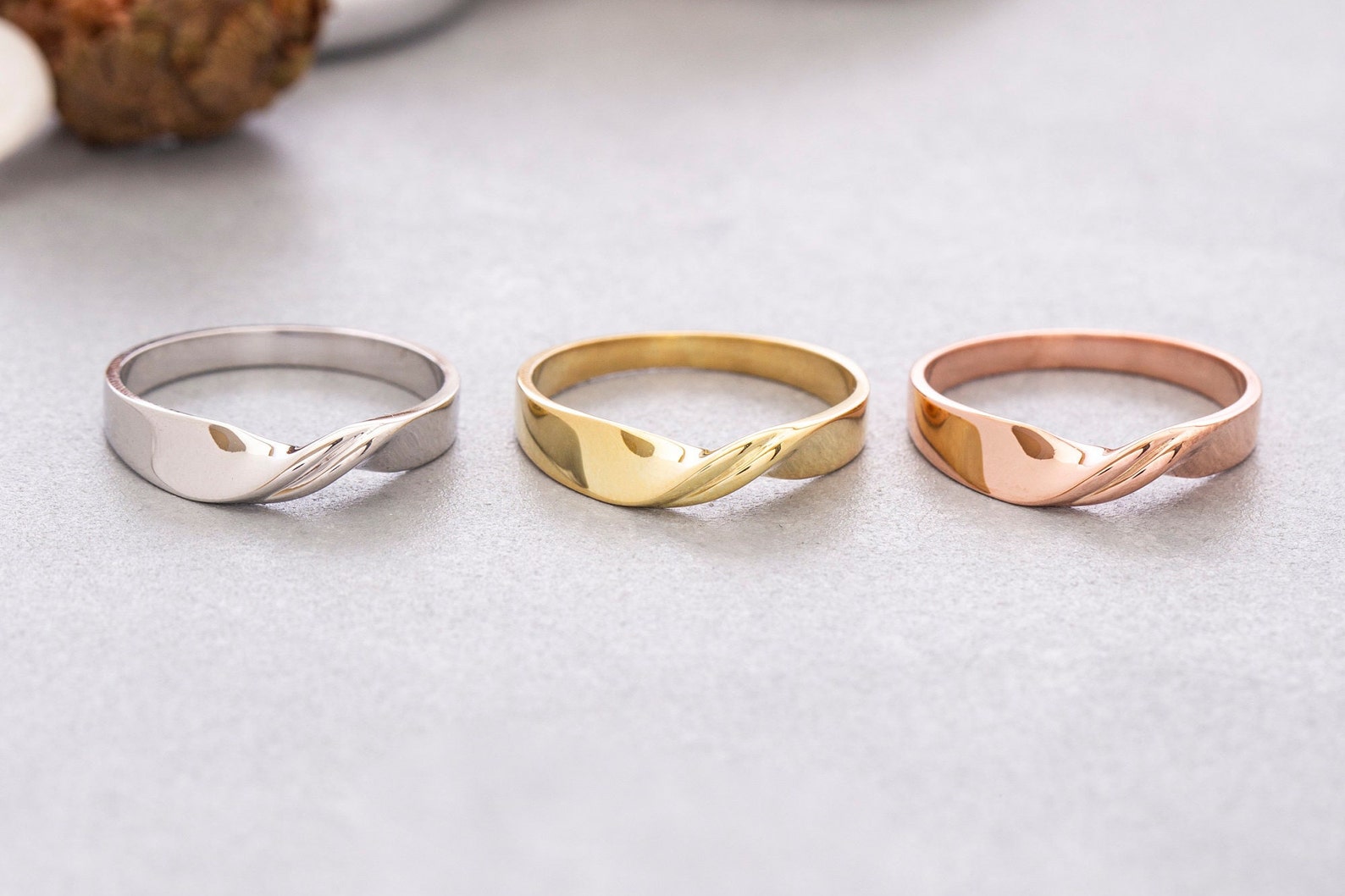 Double Mobius Ring 14K Solid Gold 925 Sterling Silver Mobius | Etsy