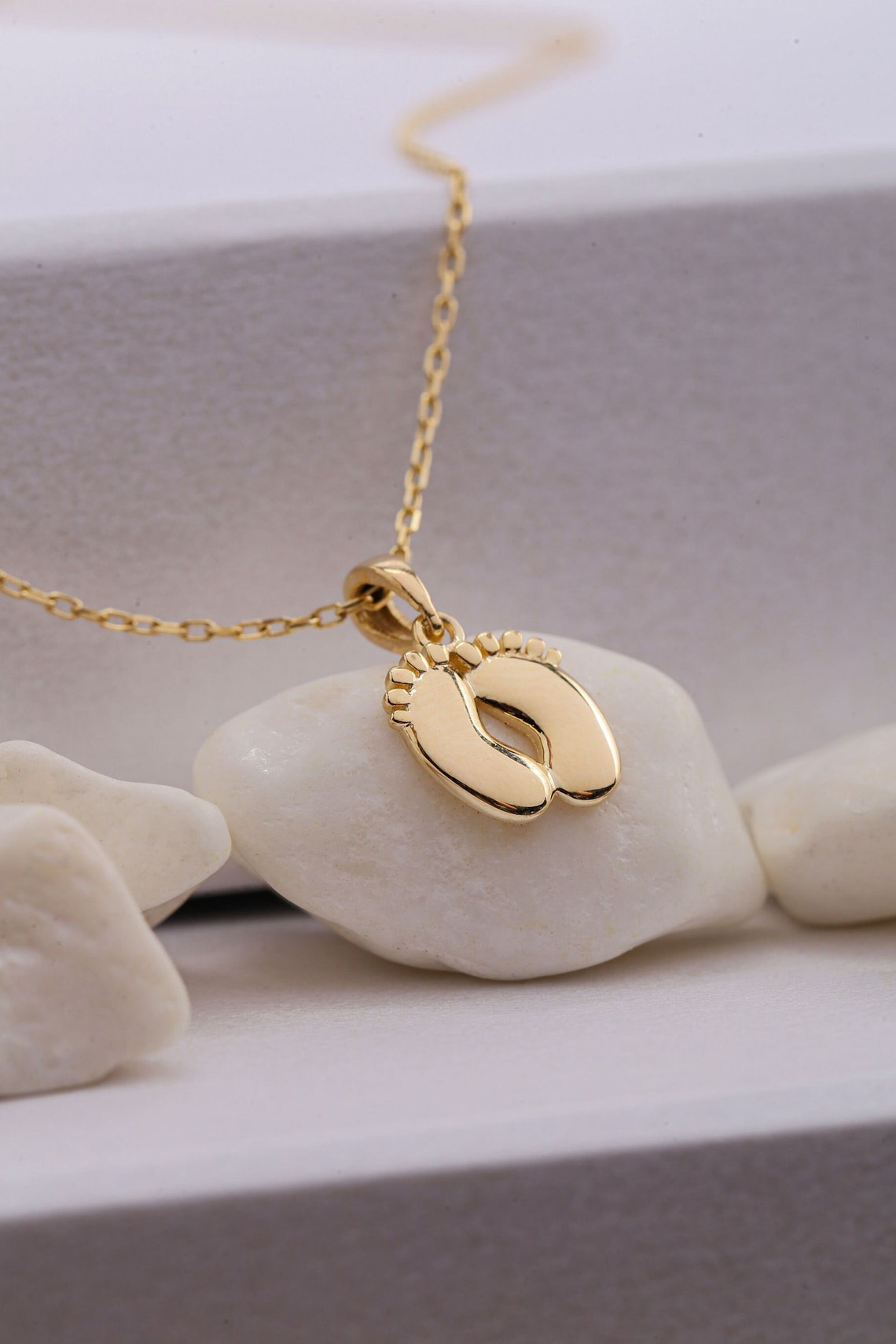 14K Solid Gold Baby Foot Necklace Silver Baby Foot Necklace - Etsy