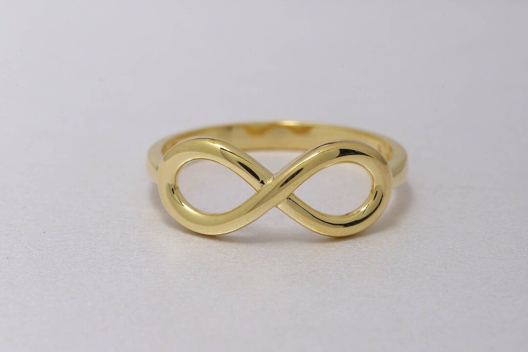14K Solid Gold Infinity Ring, 925 Sterling Silver Infinity Ring ...