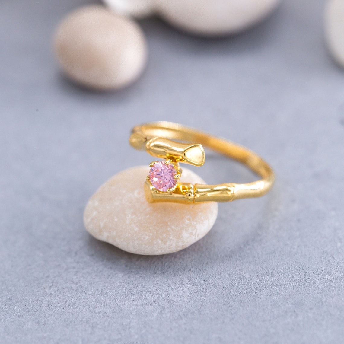 14K Solid Gold Bamboo Ring 925 Sterling Silver Bamboo Ring - Etsy