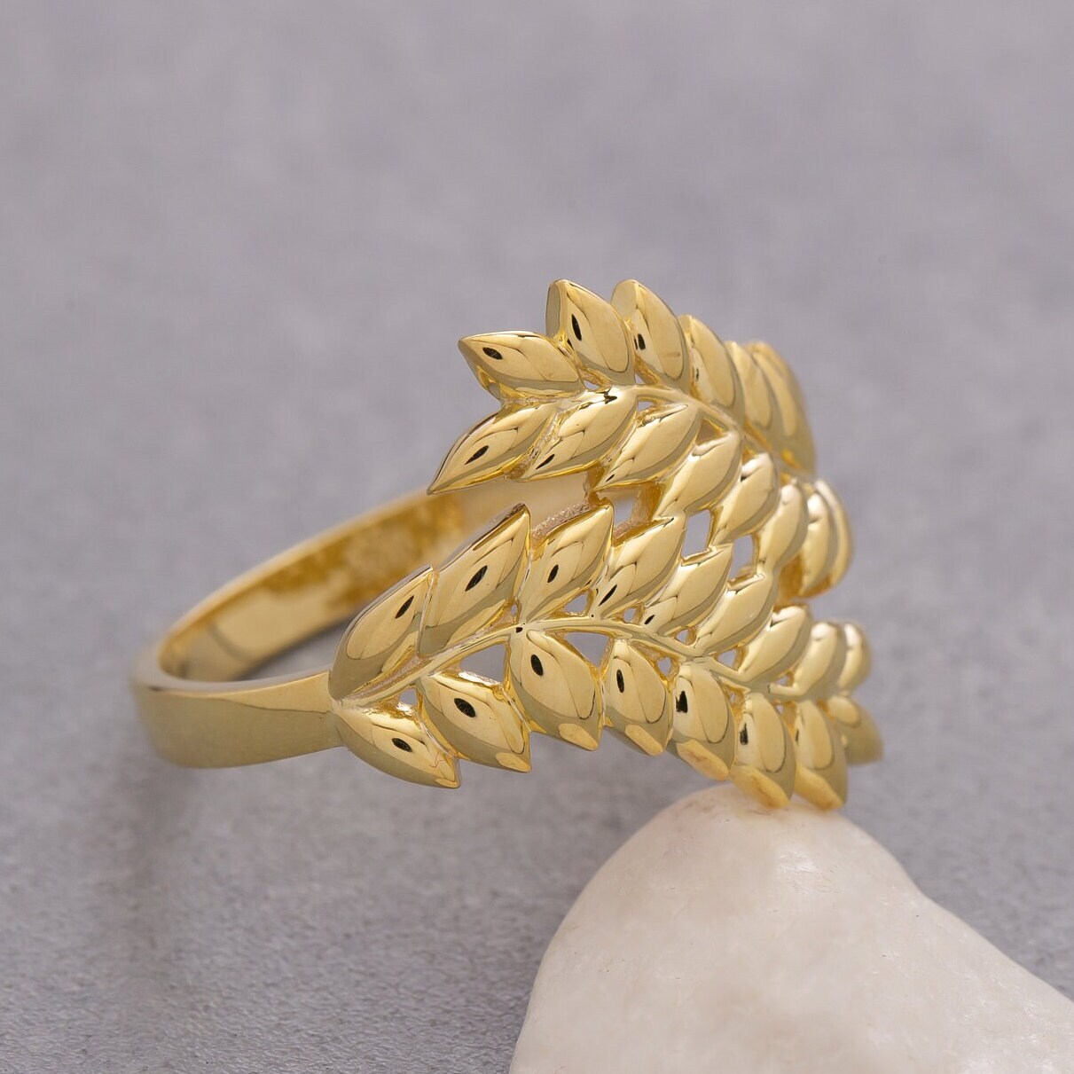 Olive Leaf Ring 14K Solid Gold 925 Sterling Silver Olive - Etsy