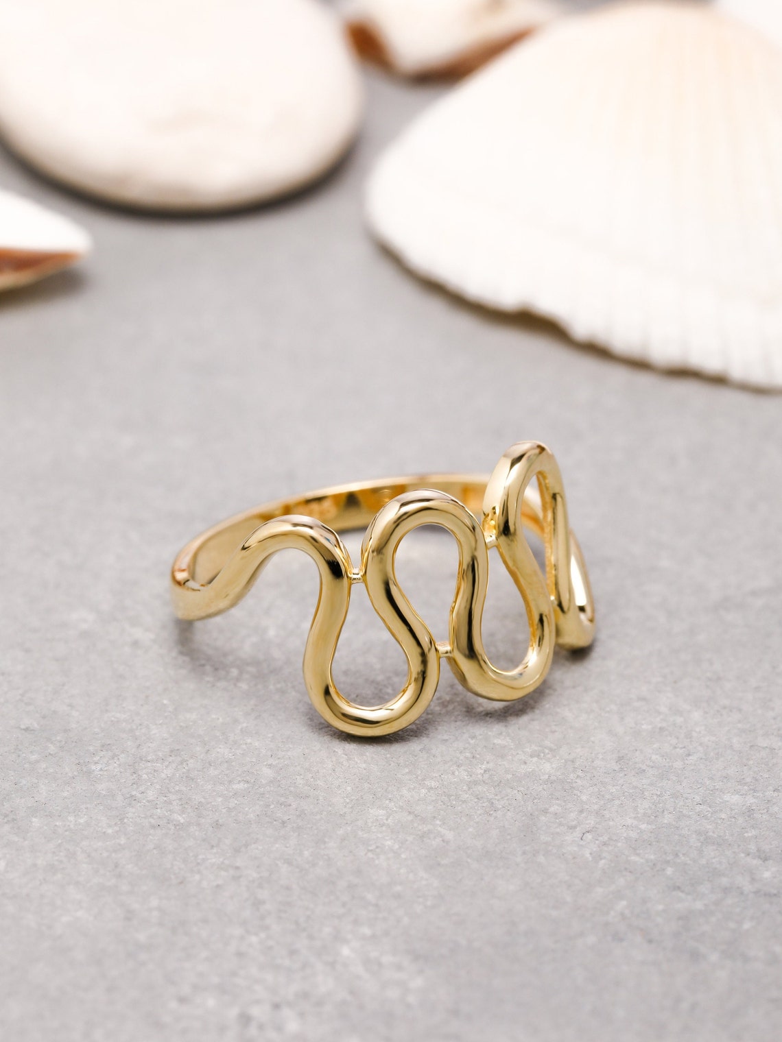 14K Solid Gold Zig Zag Ring 925 Sterling Silver Zig Zag Ring - Etsy