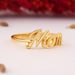 14K Solid Gold Mom Ring, 925 Sterling Silver Mom Ring, Script Mom Ring ...