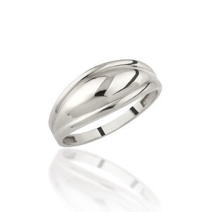 Double Dome Ring, 14k Solid Gold Dome Ring, 925 Sterling Silver Dome ...