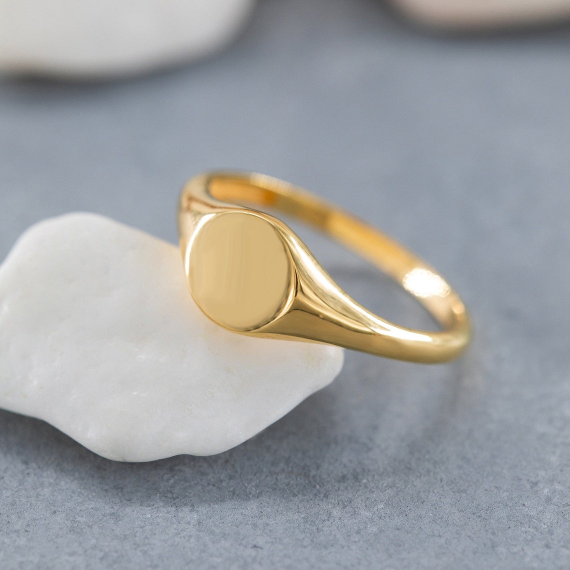 14K Solid Gold Signet Ring Sterling Silver Signet Ring - Etsy