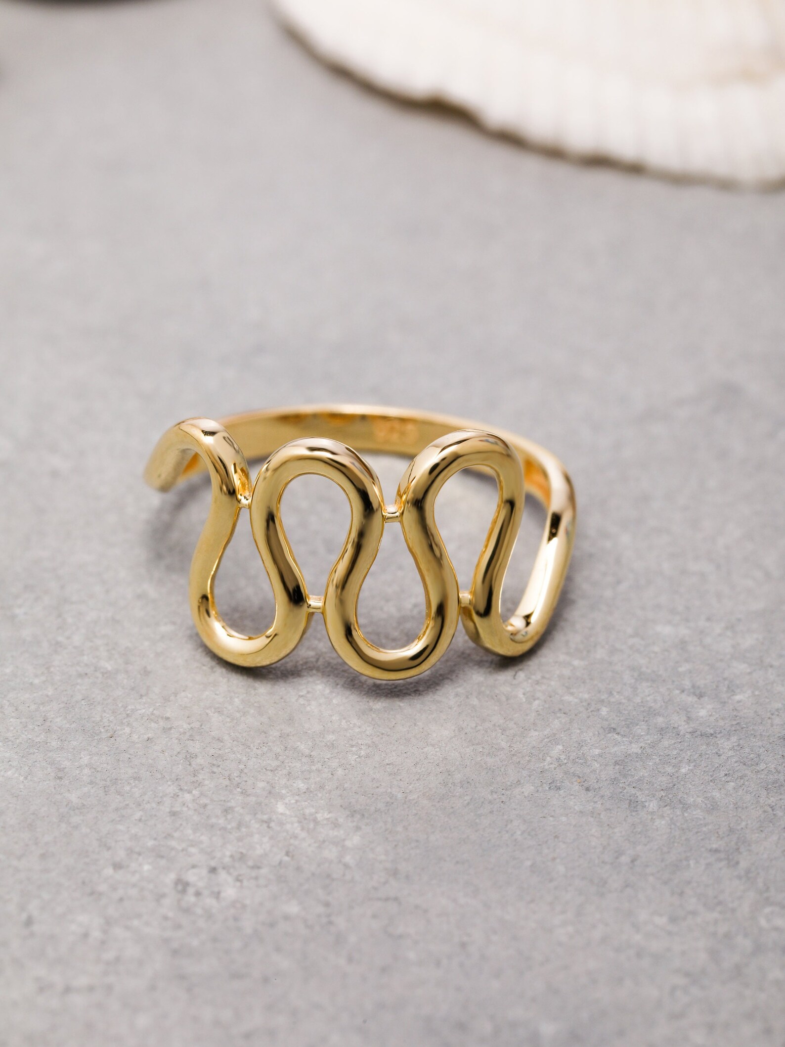 14K Solid Gold Zig Zag Ring 925 Sterling Silver Zig Zag Ring - Etsy