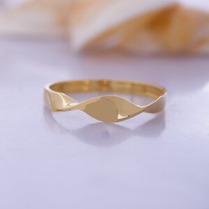 14K Solid Gold Mobius Ring, 925 Sterling Silver Mobius Ring, Mobius ...