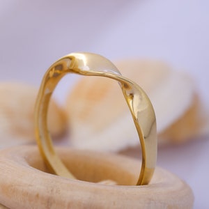 14K Solid Gold Mobius Ring, 925 Sterling Silver Mobius Ring, Mobius ...