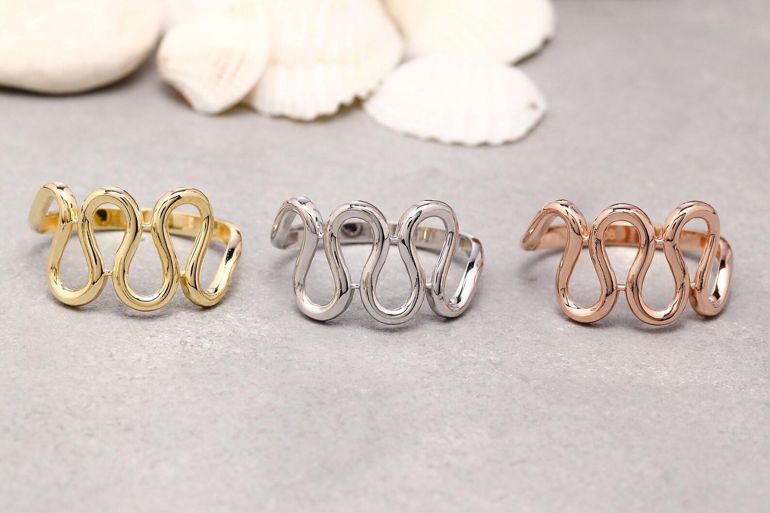 14K Solid Gold Zig Zag Ring 925 Sterling Silver Zig Zag Ring - Etsy