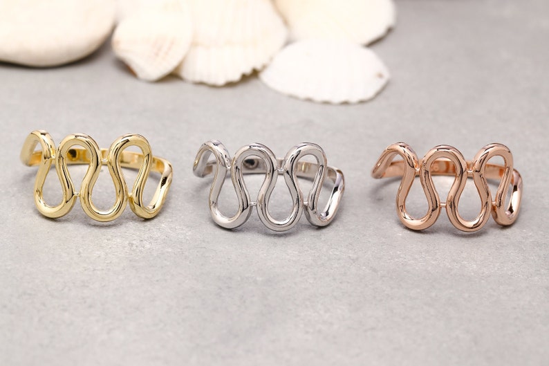 14K Solid Gold Zig Zag Ring 925 Sterling Silver Zig Zag Ring - Etsy