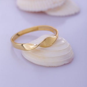 14K Solid Gold Mobius Ring, 925 Sterling Silver Mobius Ring, Mobius ...