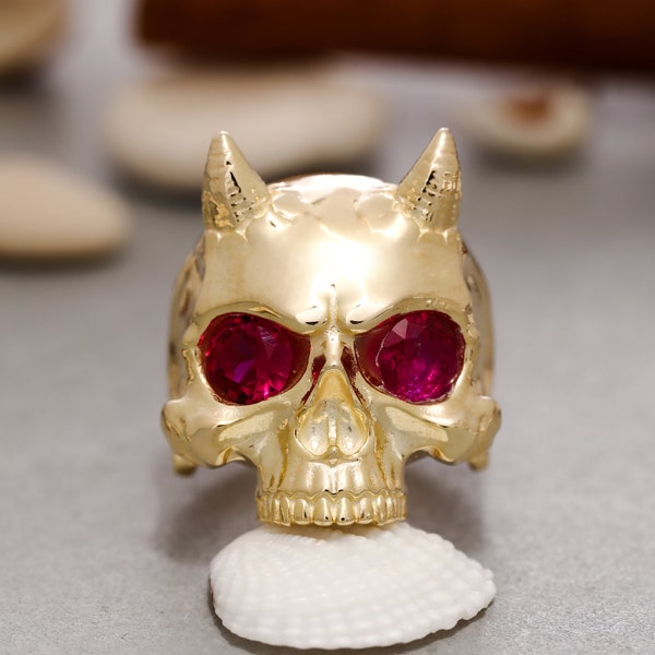 Gold Skull Ring - Etsy