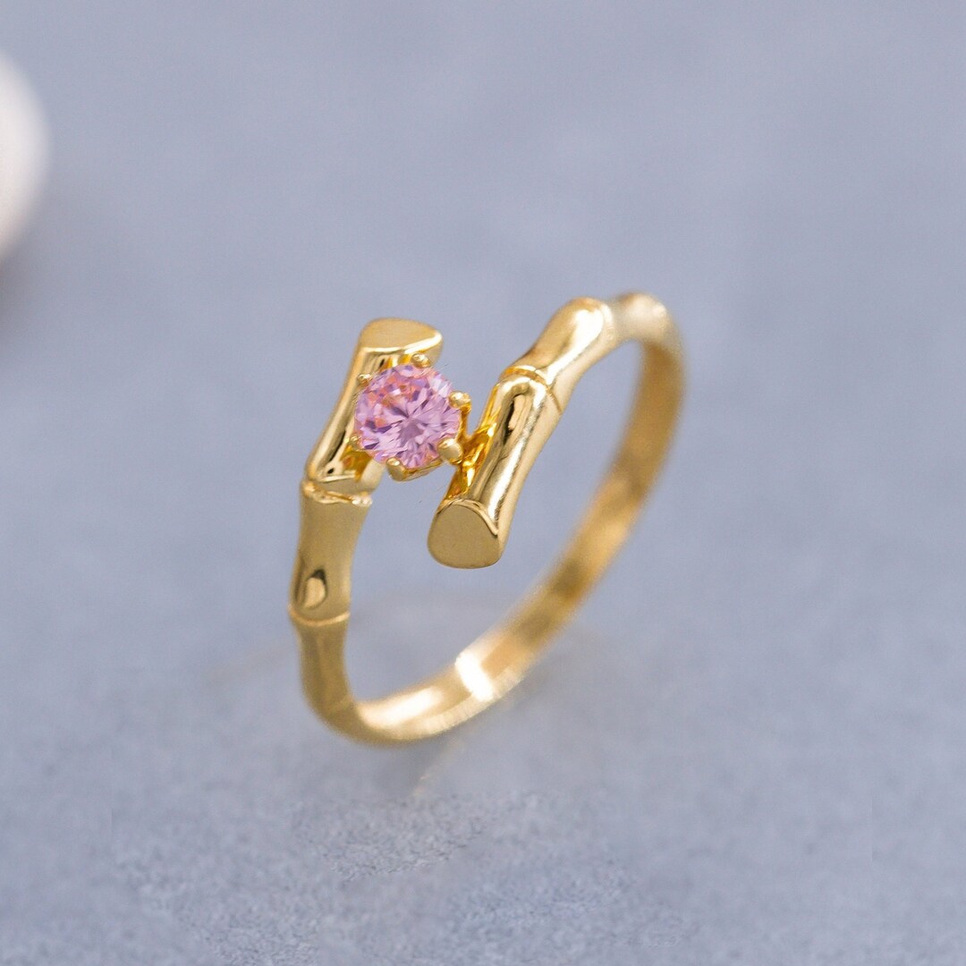 14K Solid Gold Bamboo Ring, 925 Sterling Silver Bamboo Ring, Bamboo ...