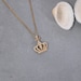 14K Solid Gold Cross Crown Necklace, 925 Silver Cross Crown Necklace ...