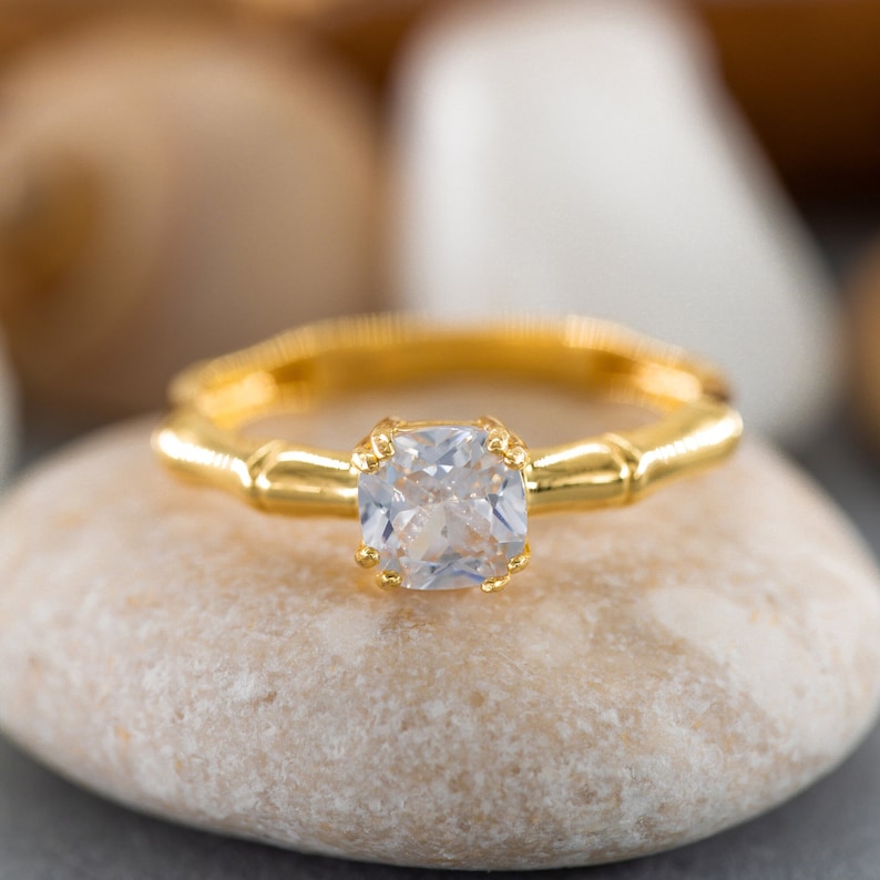 14K Solid Gold Bamboo Ring 925 Sterling Silver Bamboo Ring - Etsy