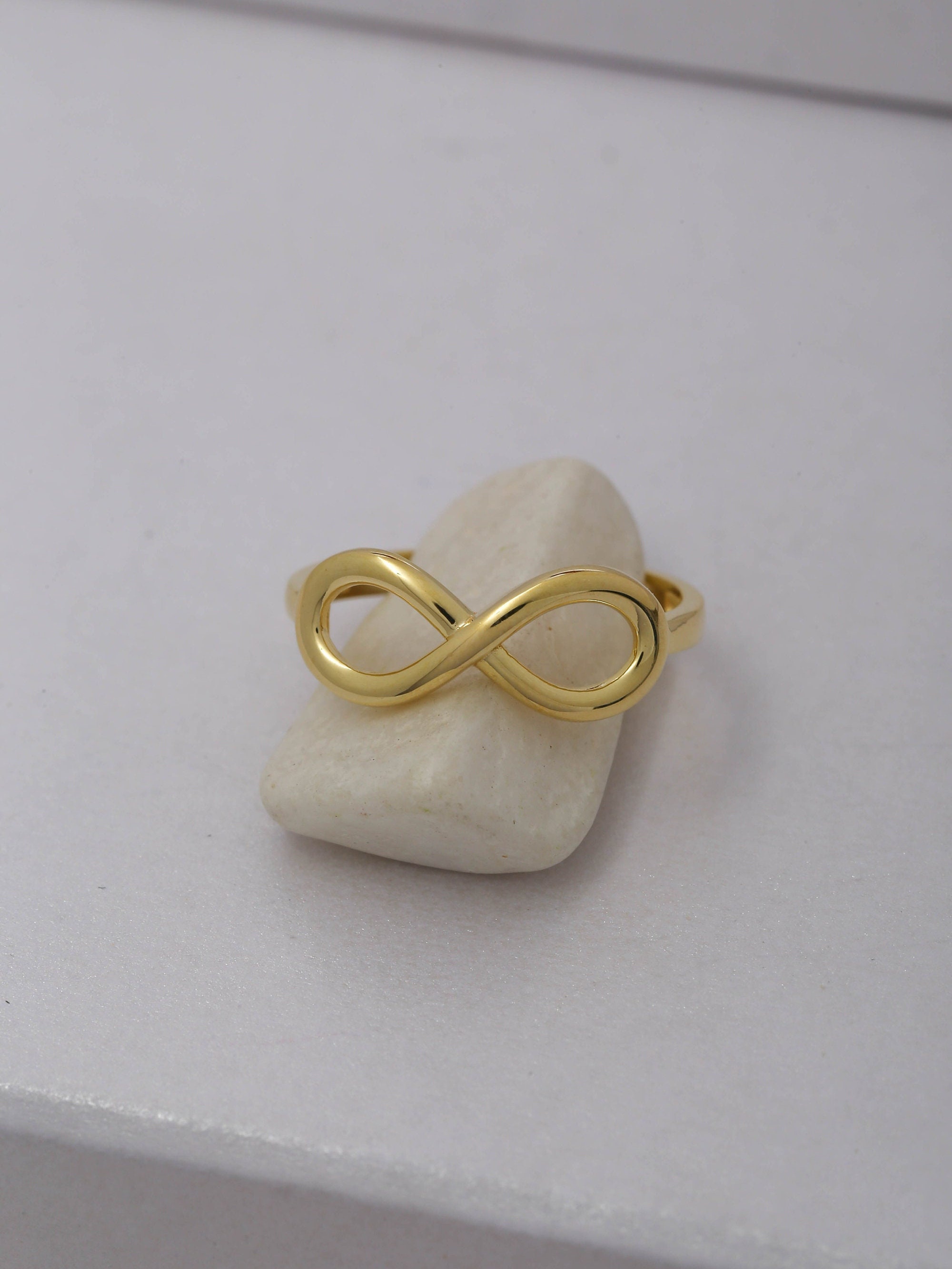 14K Solid Gold Infinity Ring, 925 Sterling Silver Infinity Ring ...