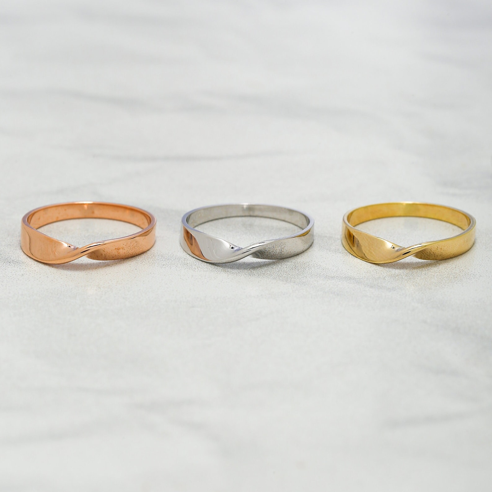 14K Solid Gold Mobius Ring 925 Sterling Silver Mobius Ring - Etsy