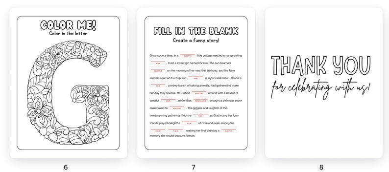 10 Page Personalized Coloring Book - Etsy