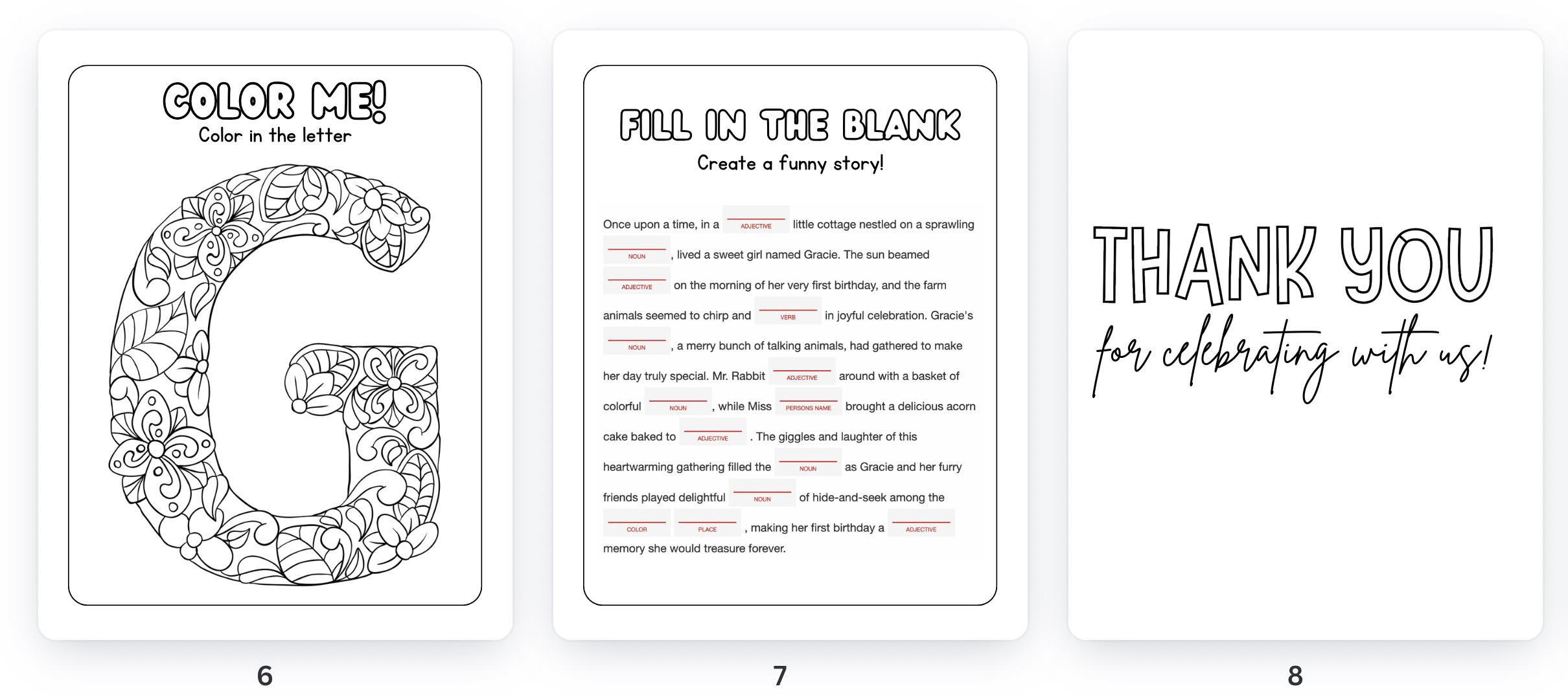 10 Page Personalized Coloring Book - Etsy